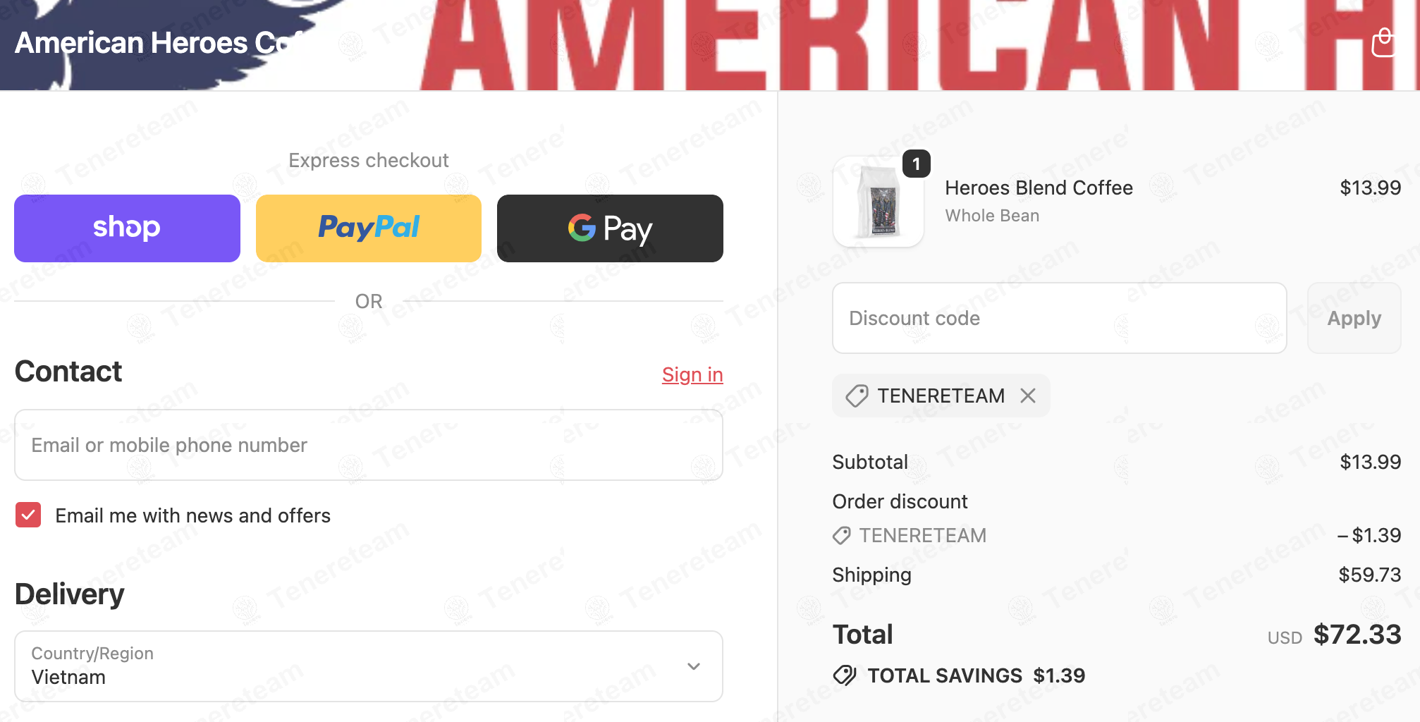 60% OFF American Heroes Coffee Coupon Codes - May 2026 Promo Codes
